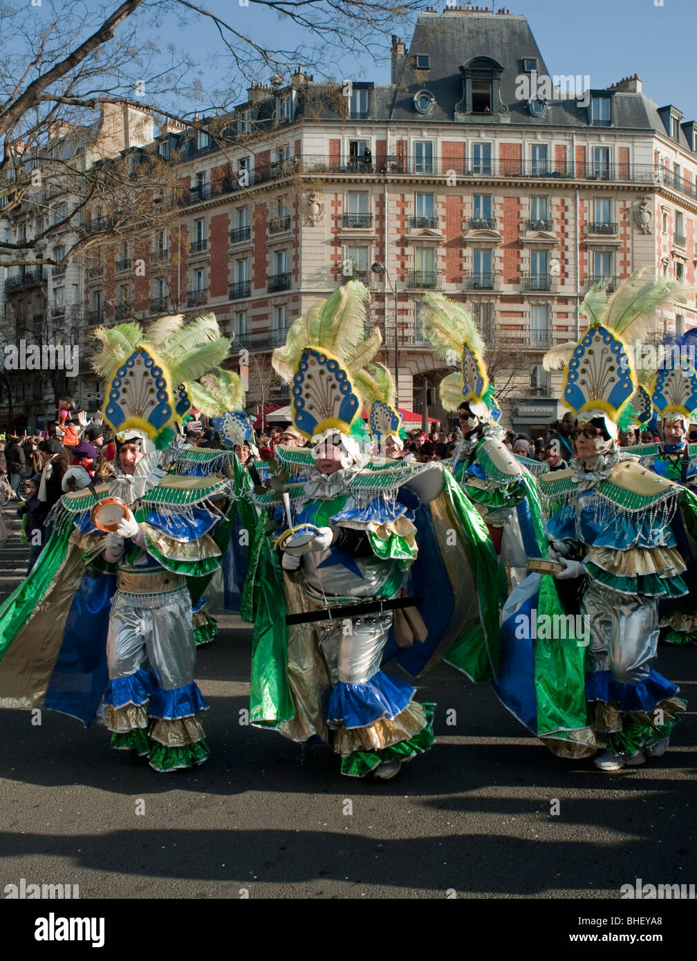 Paris, France, People in Costume Marching in "Carnaval de Paris" Paris ...