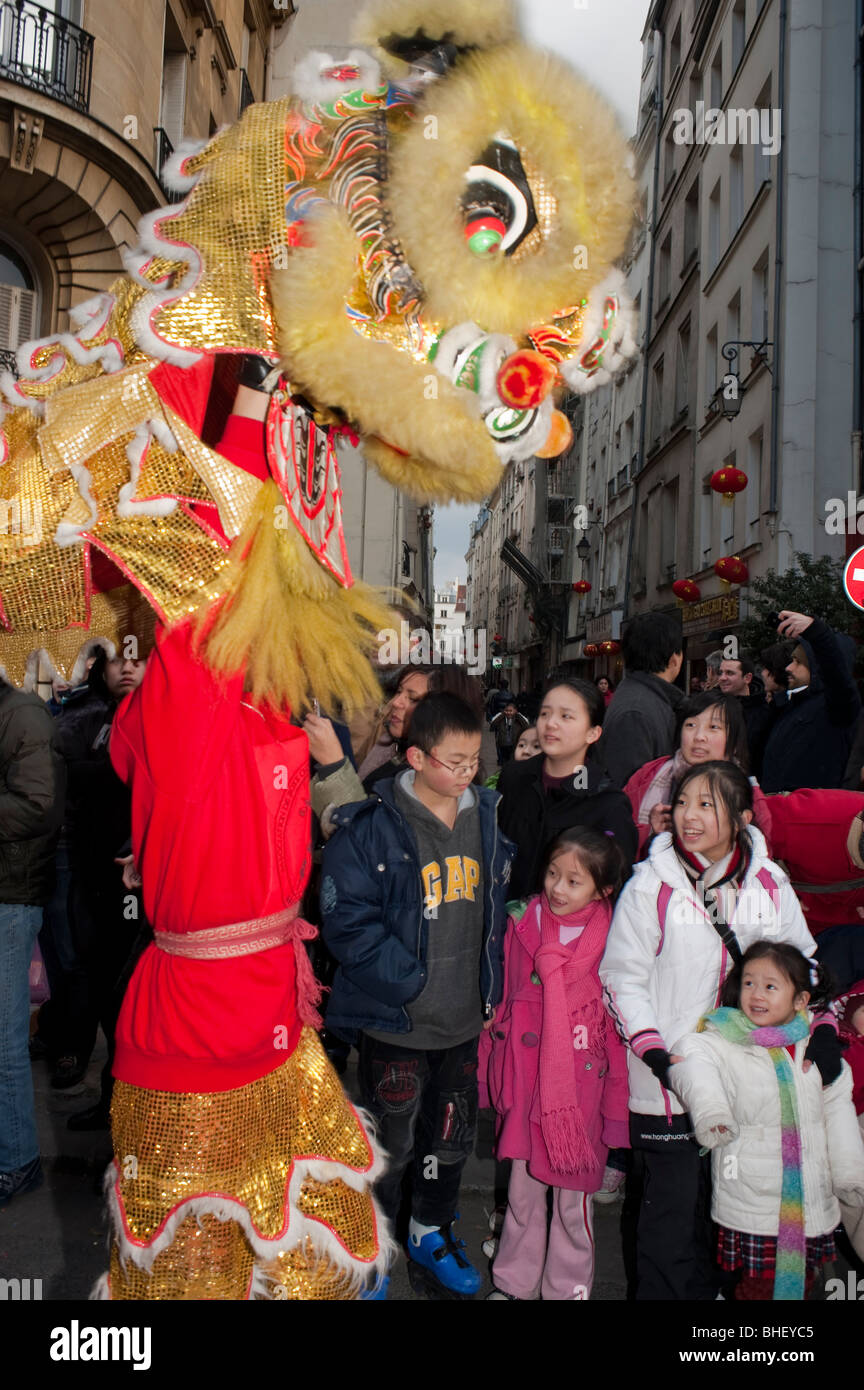 Paris, France, Group People, Asians Celebrating Chinese New year ...