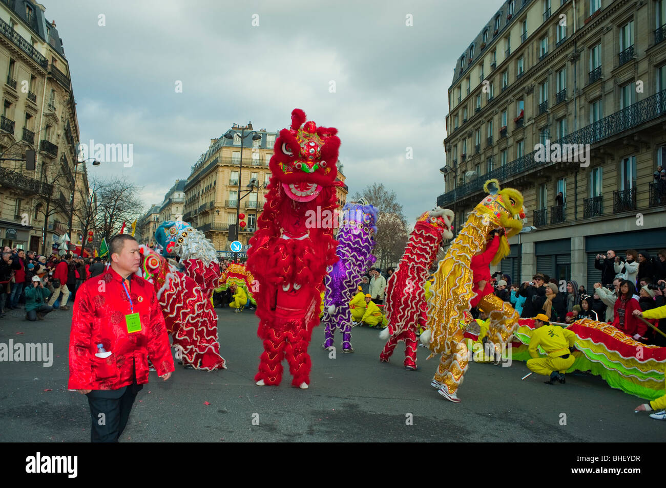 Paris, France, Group, Chinese New Year, Street Carnival, Parade ...