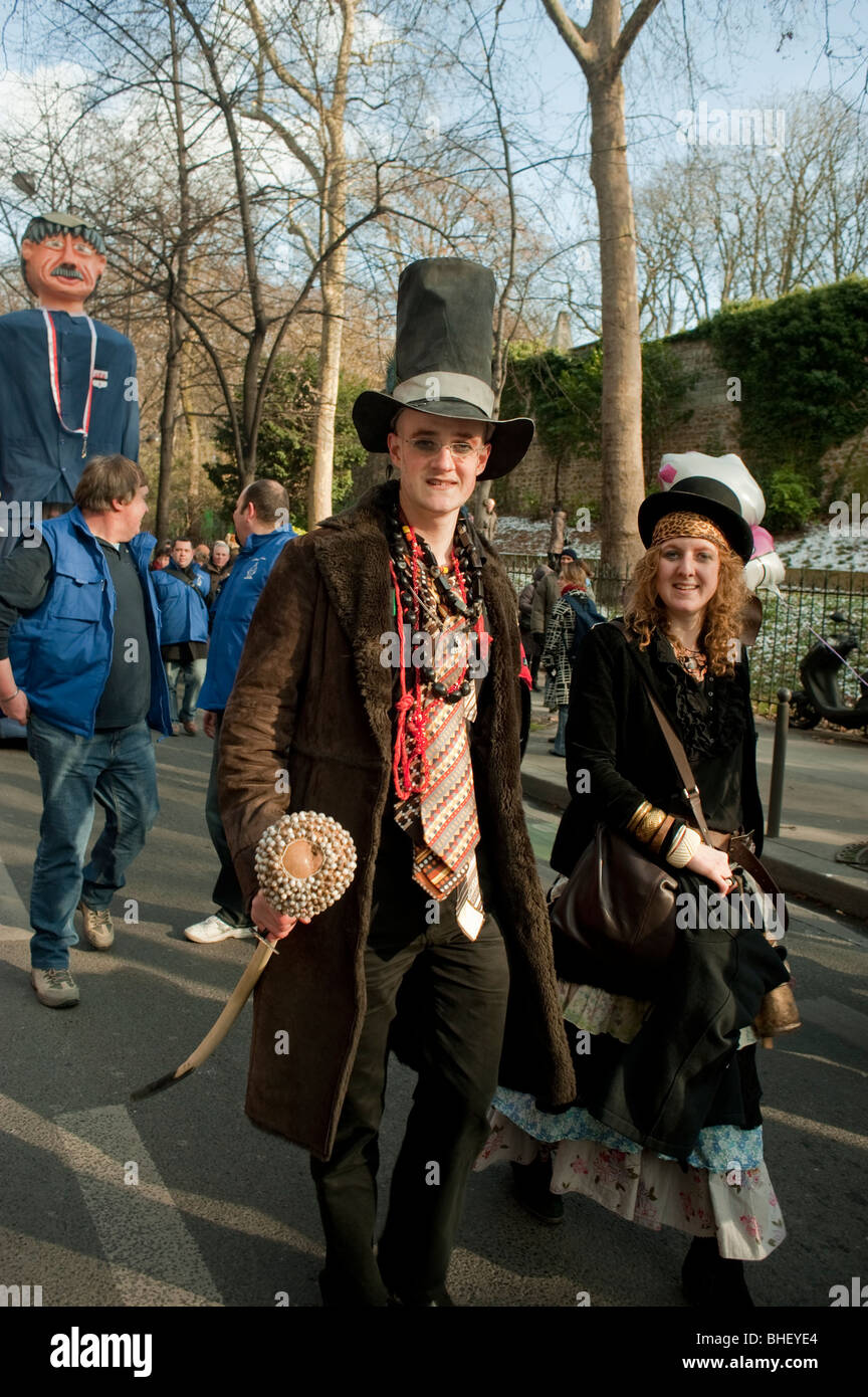 Paris, France, People in Costume Marching in "Carnaval de Paris" Paris ...