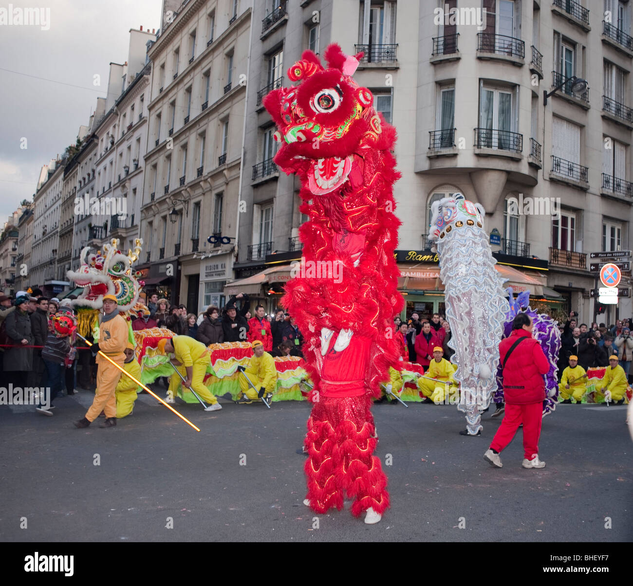 Paris, France, Crowd People, Watching Chinese New Year, Street Carnival ...
