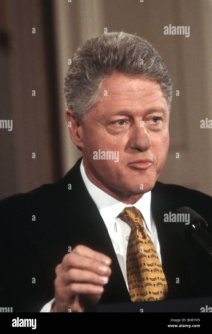 President Bill Clinton during a press conference March 19, 1999 at the ...
