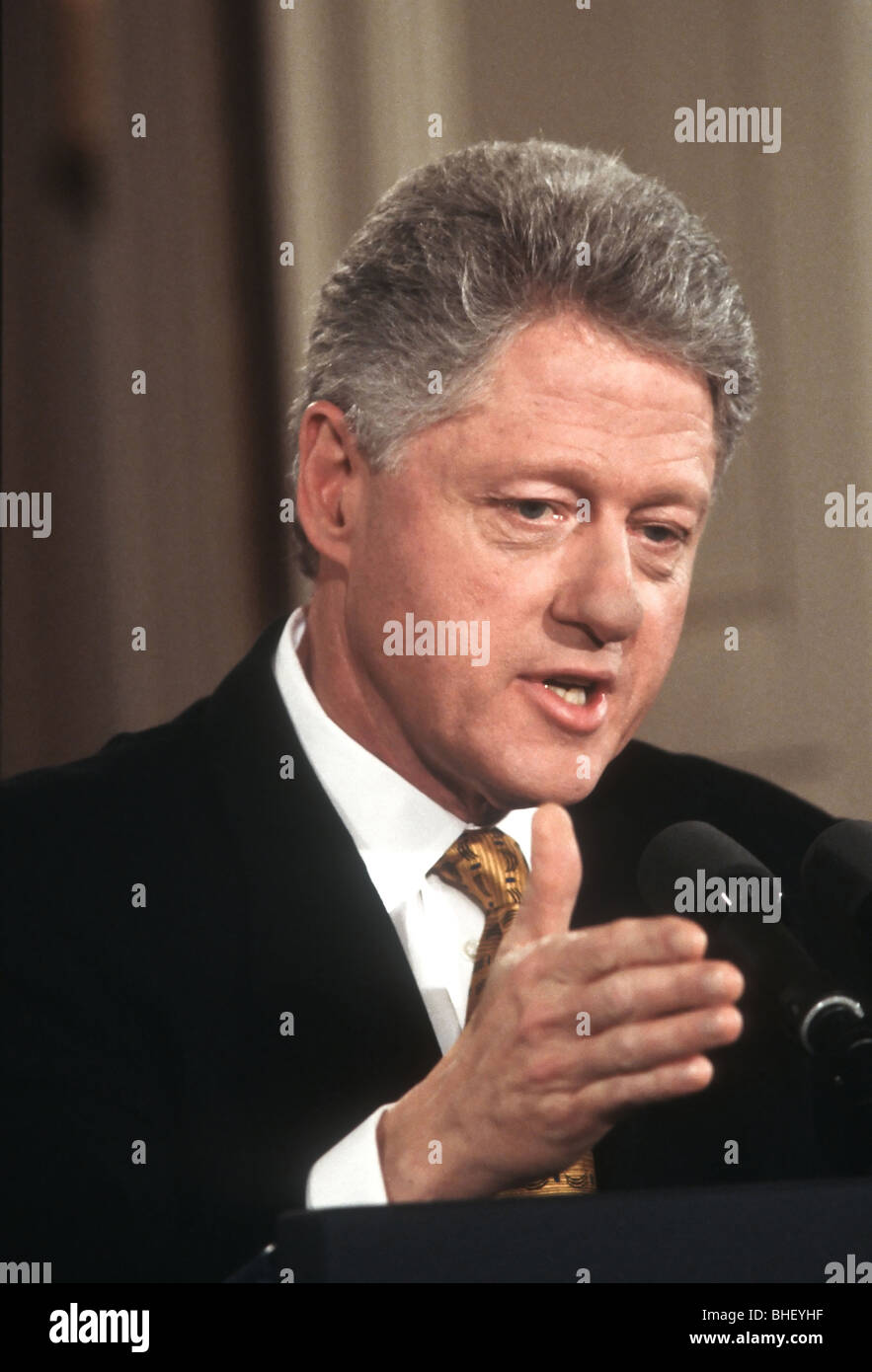 President Bill Clinton during a press conference March 19, 1999 at the ...