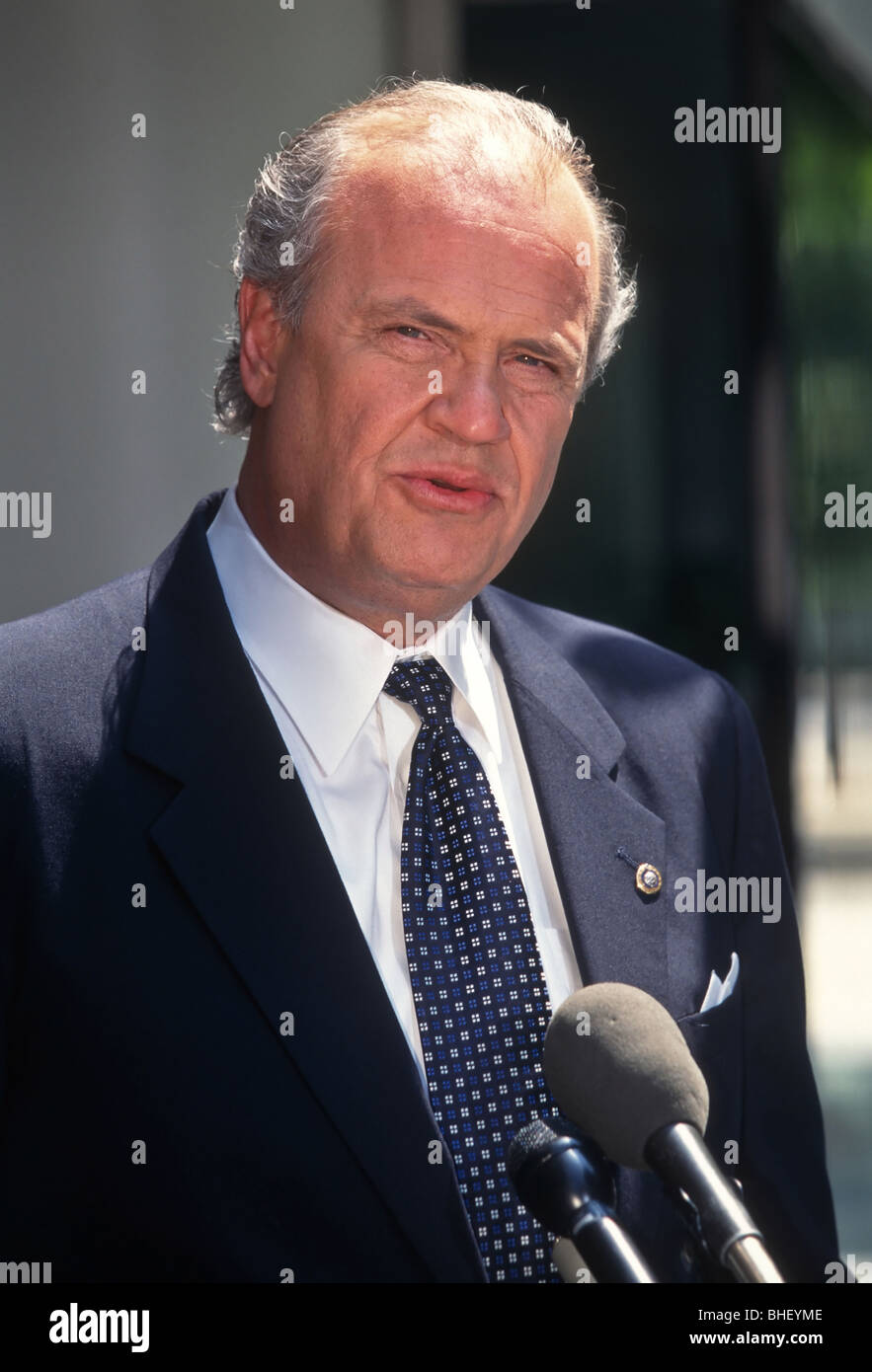 Senator Fred Thompson speaks after appearing on ABC TV This Week ...