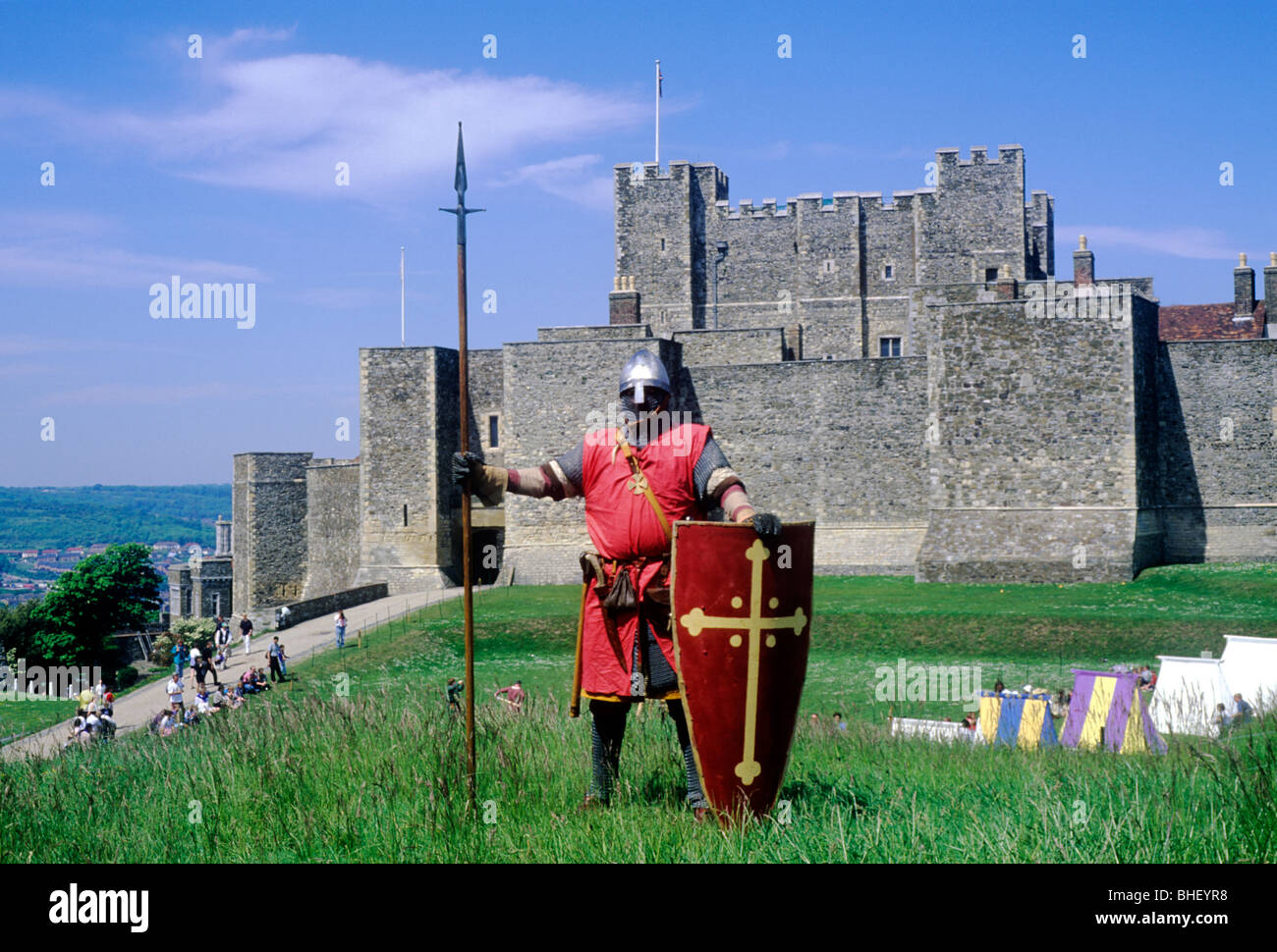 Dover Castle historical re-enactment Norman period knight English ...