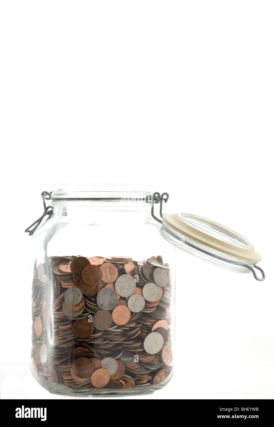 coins in a jar Stock Photo - Alamy