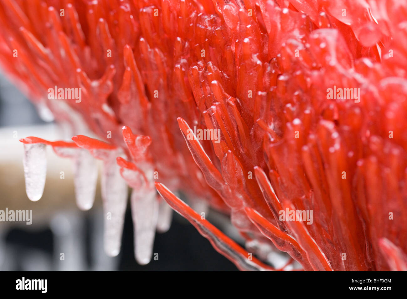 Broom covered with ice Stock Photo - Alamy