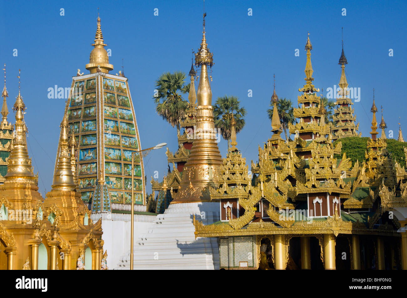 Mahabodhi Pagoda, Shwedagon Pagoda, Rangoon, Yangon; Burma, Myanmar ...