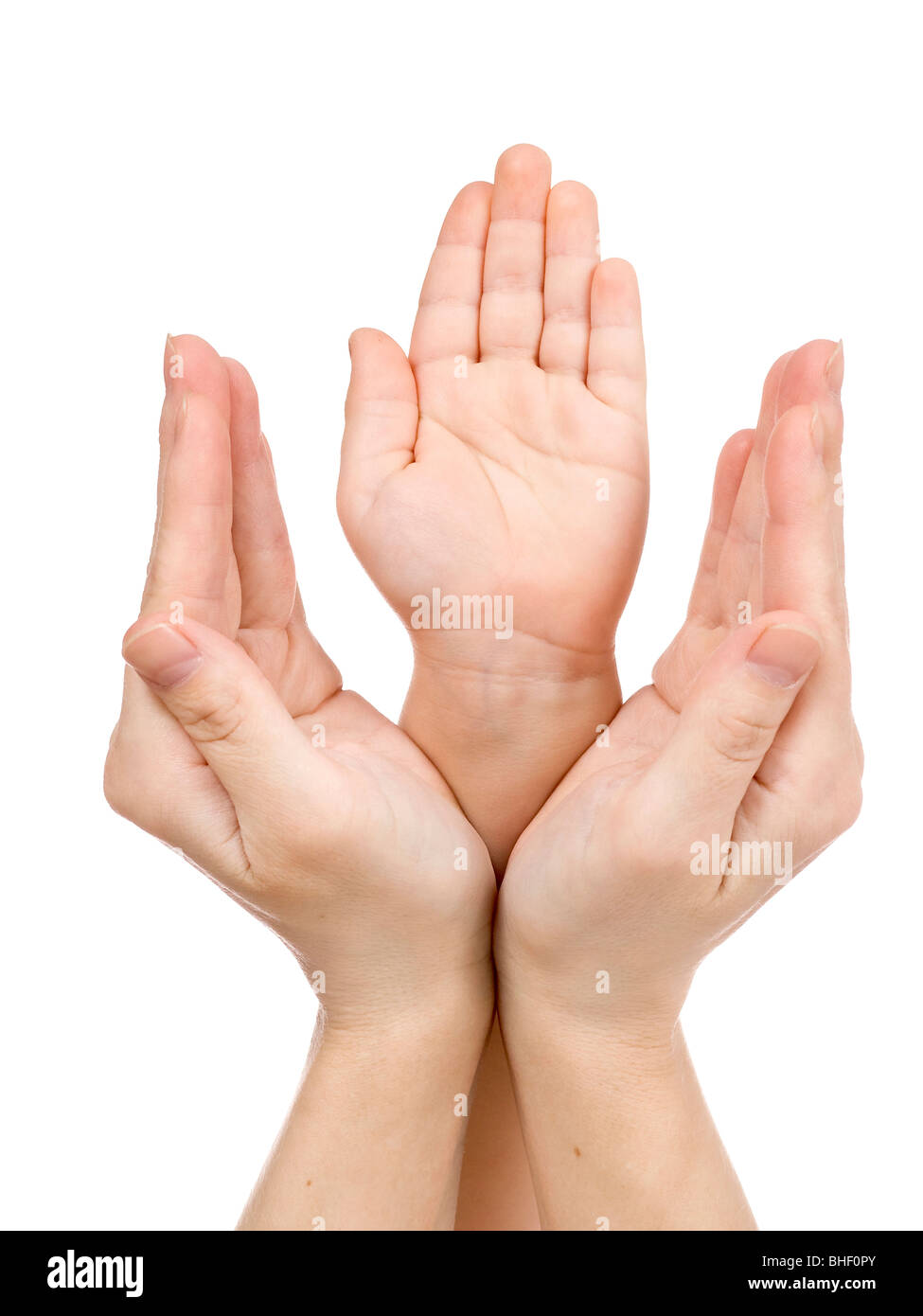New live symbol mother and child hands gesture Stock Photo - Alamy