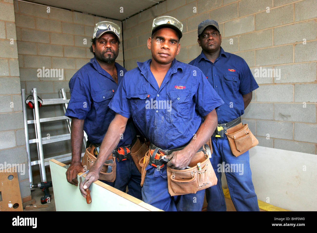 Australian Aboriginal construction crew Stock Photo - Alamy