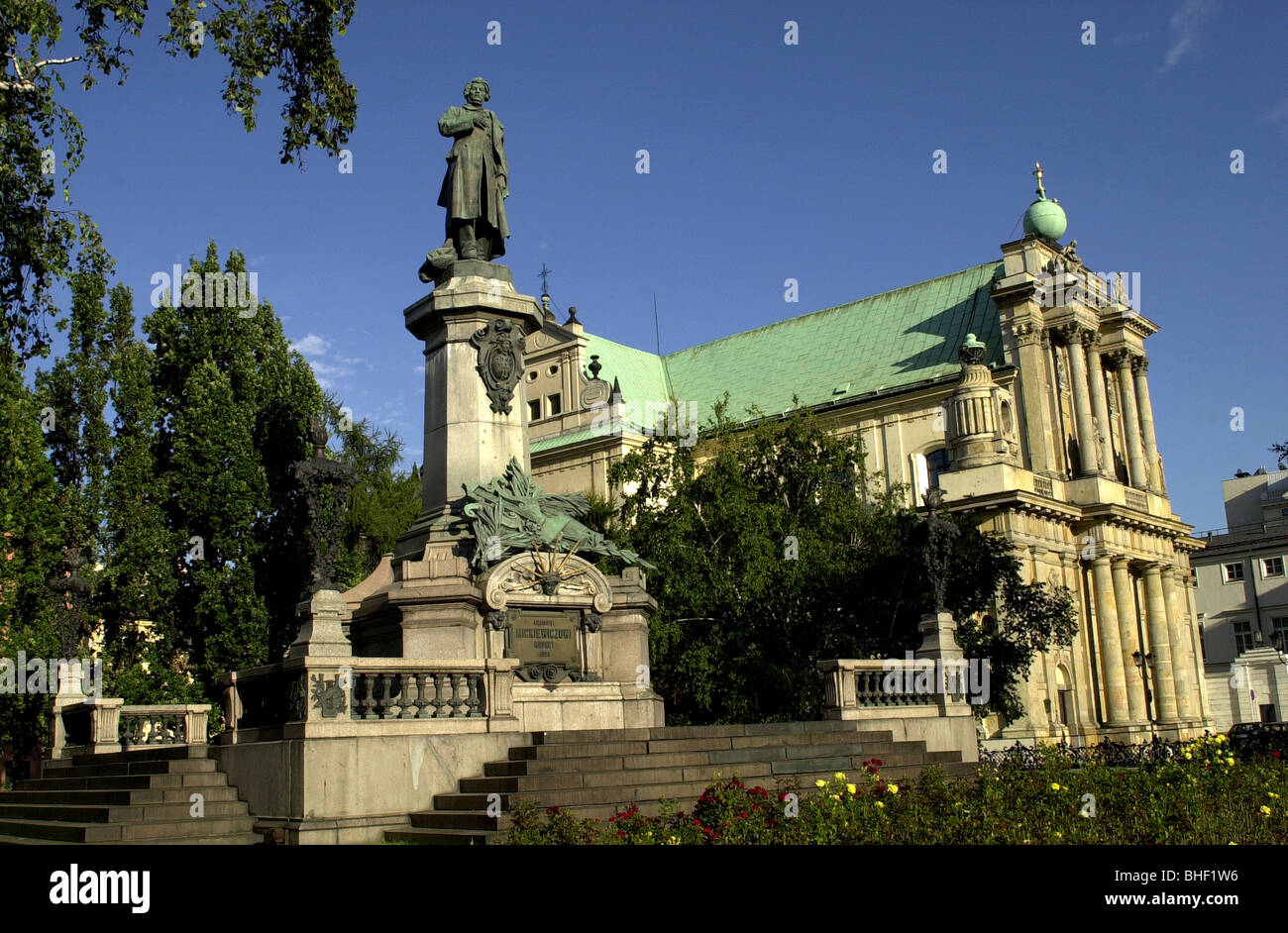 Warsaw : Adam Mickiewicz Monument Stock Photo - Alamy