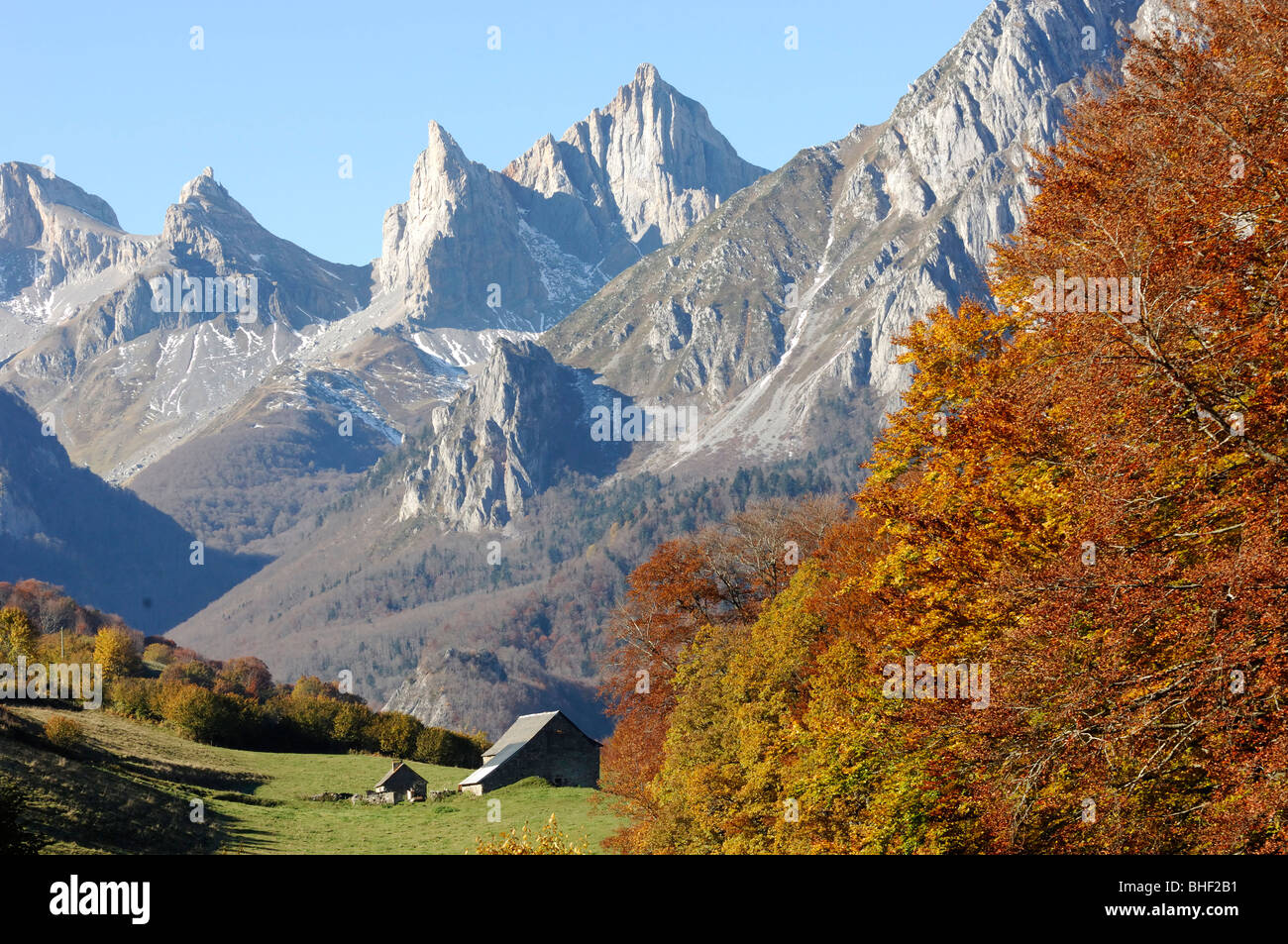 Aspe Valley in the Béarn (former province of France) (64 Stock Photo ...