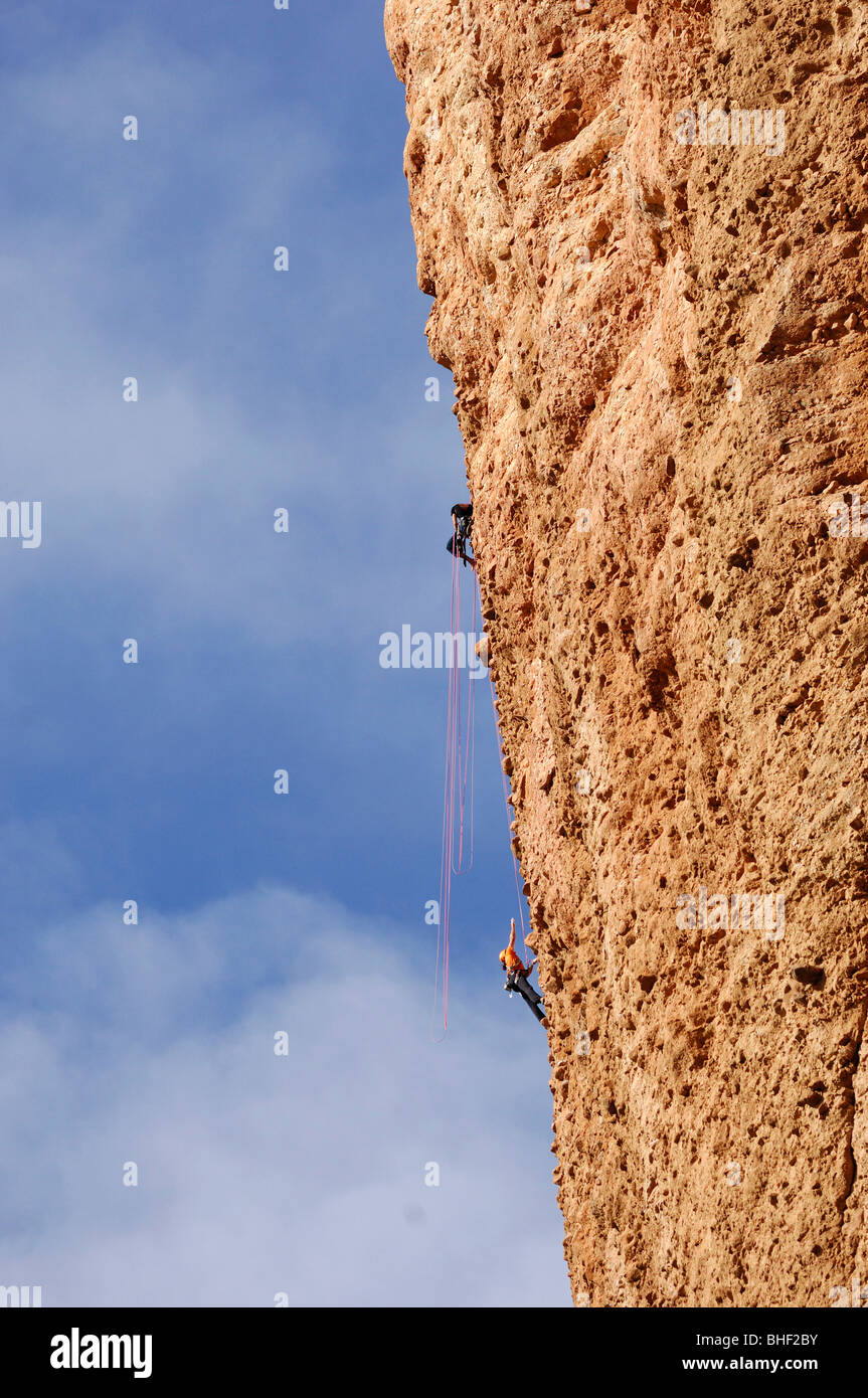 Rock formation called Los Mallos de Riglos (Spain) : Climbing Stock ...