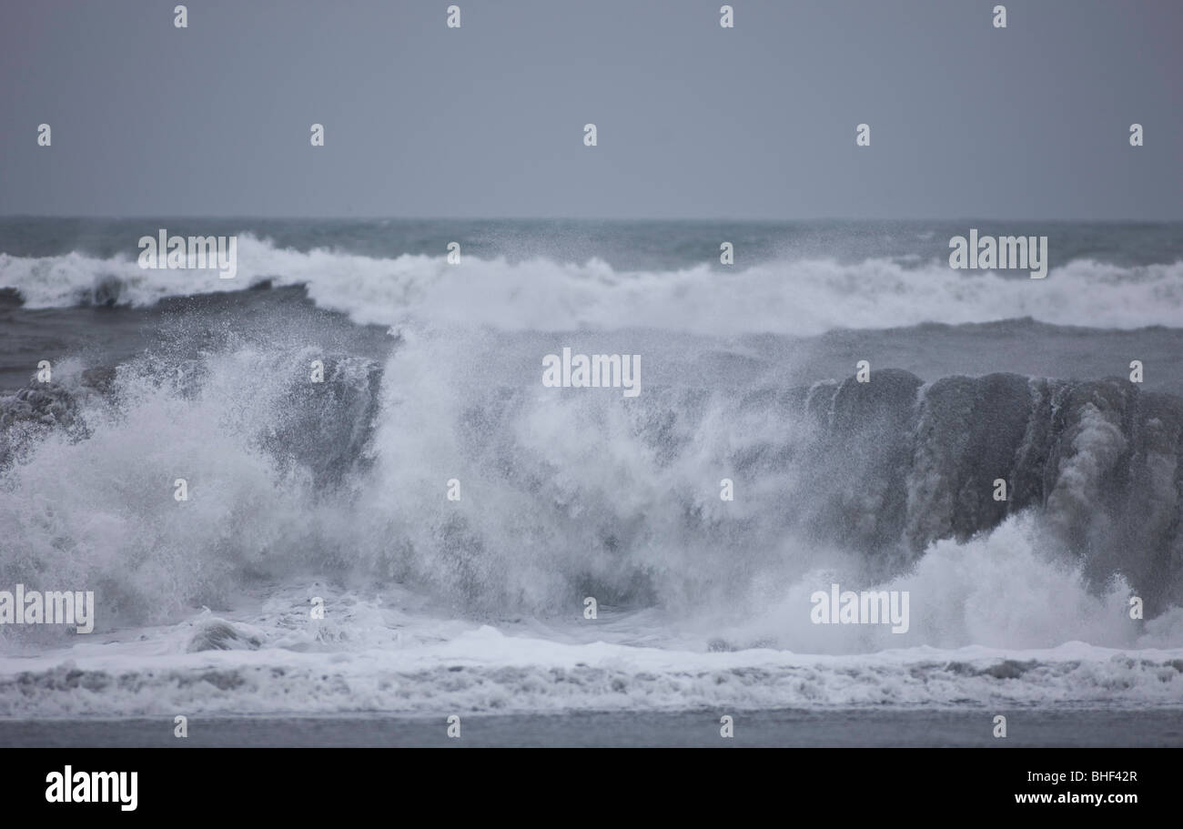 Rough sea, south coast of Iceland Stock Photo - Alamy