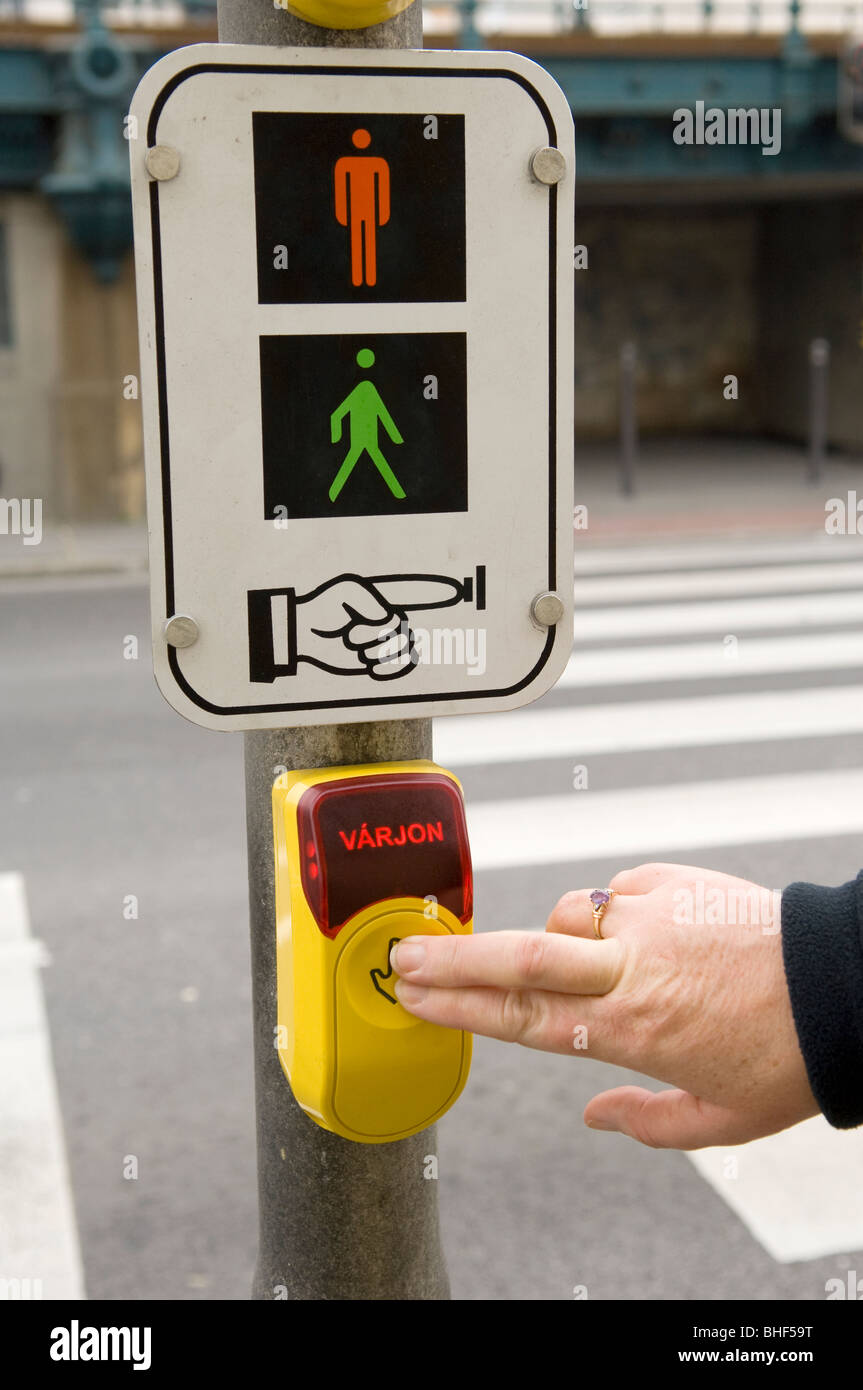 Pedestrian Crossing control, Budapest, Hungary Stock Photo - Alamy
