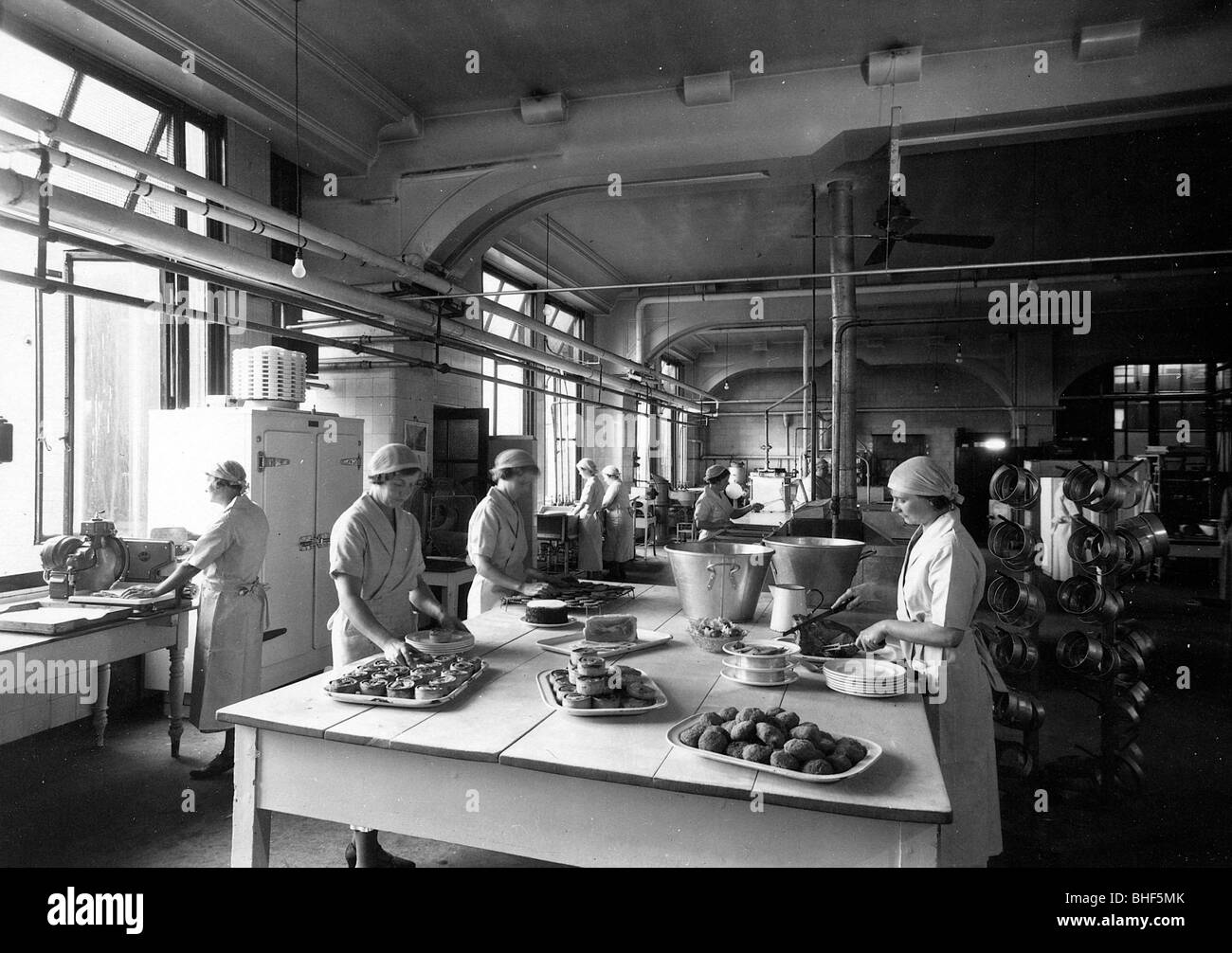 Inside the staff kitchens of the Rowntree dining block, York, Yorkshire ...