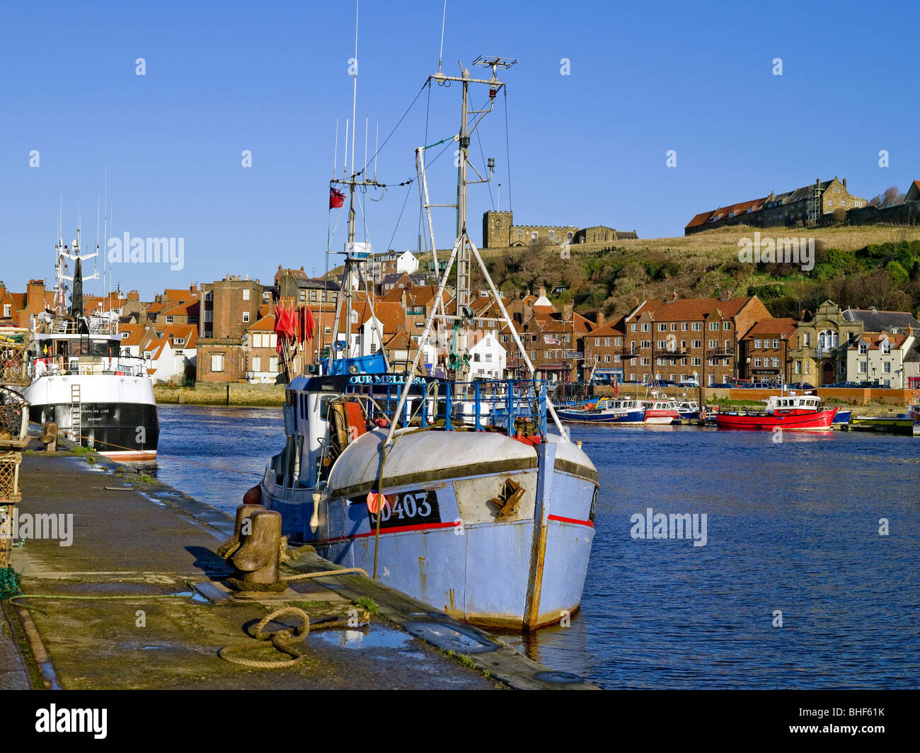 Whitby harbour fishing trawler hi-res stock photography and images - Alamy