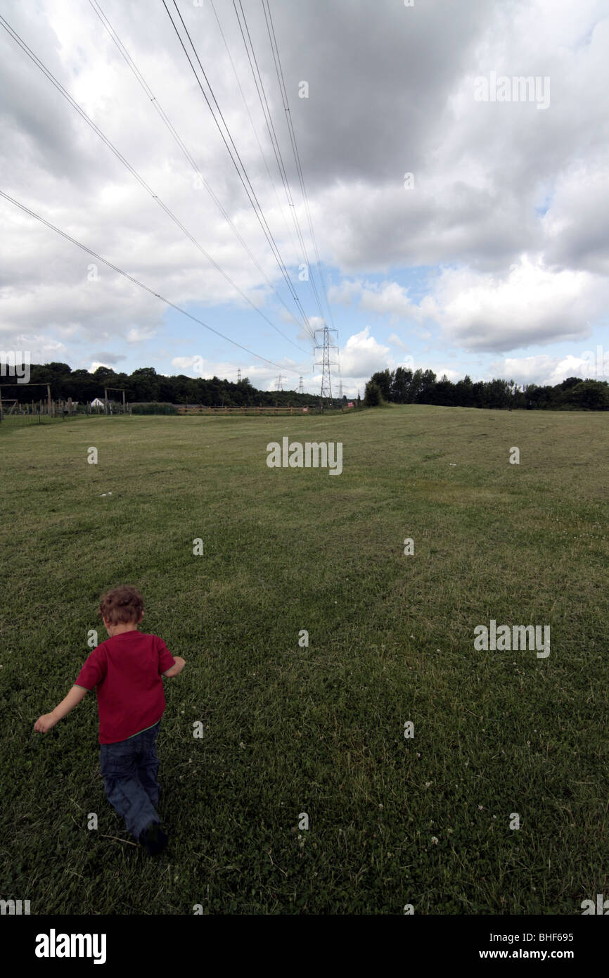 Electricity pylon field sky cloud sky hi-res stock photography and ...