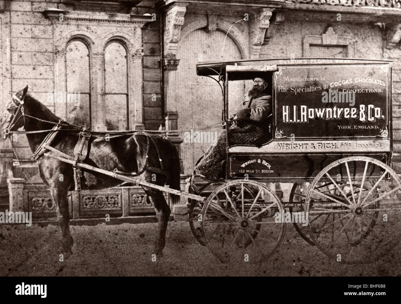 Horse drawn cart of Wright & Rich, York, Boston, Lincolnshire, 1894 ...