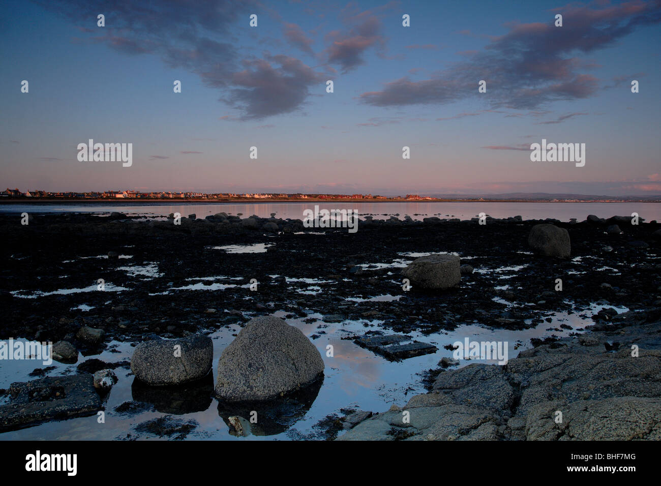 Troon beach and Troon at sunset on the Ayrshire Coast Ayrshire Scotland ...