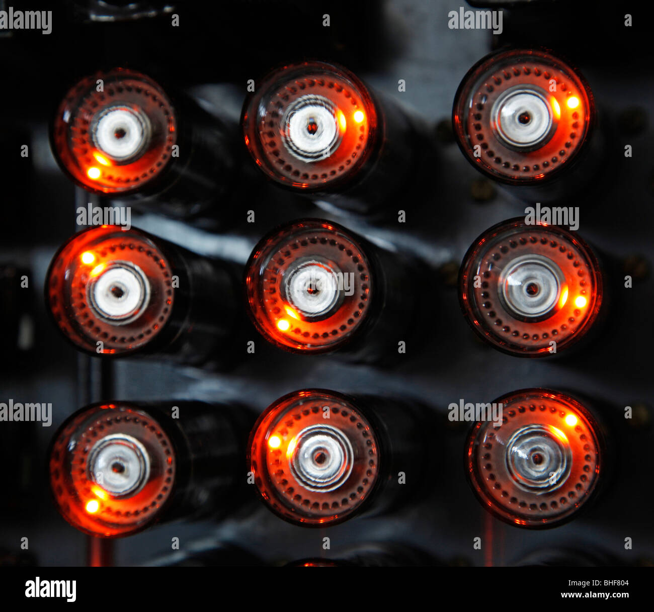 Glowing valves on an old piece of electronic equipment Stock Photo - Alamy