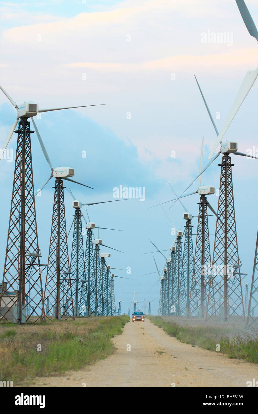 Wind turbines farm Stock Photo - Alamy