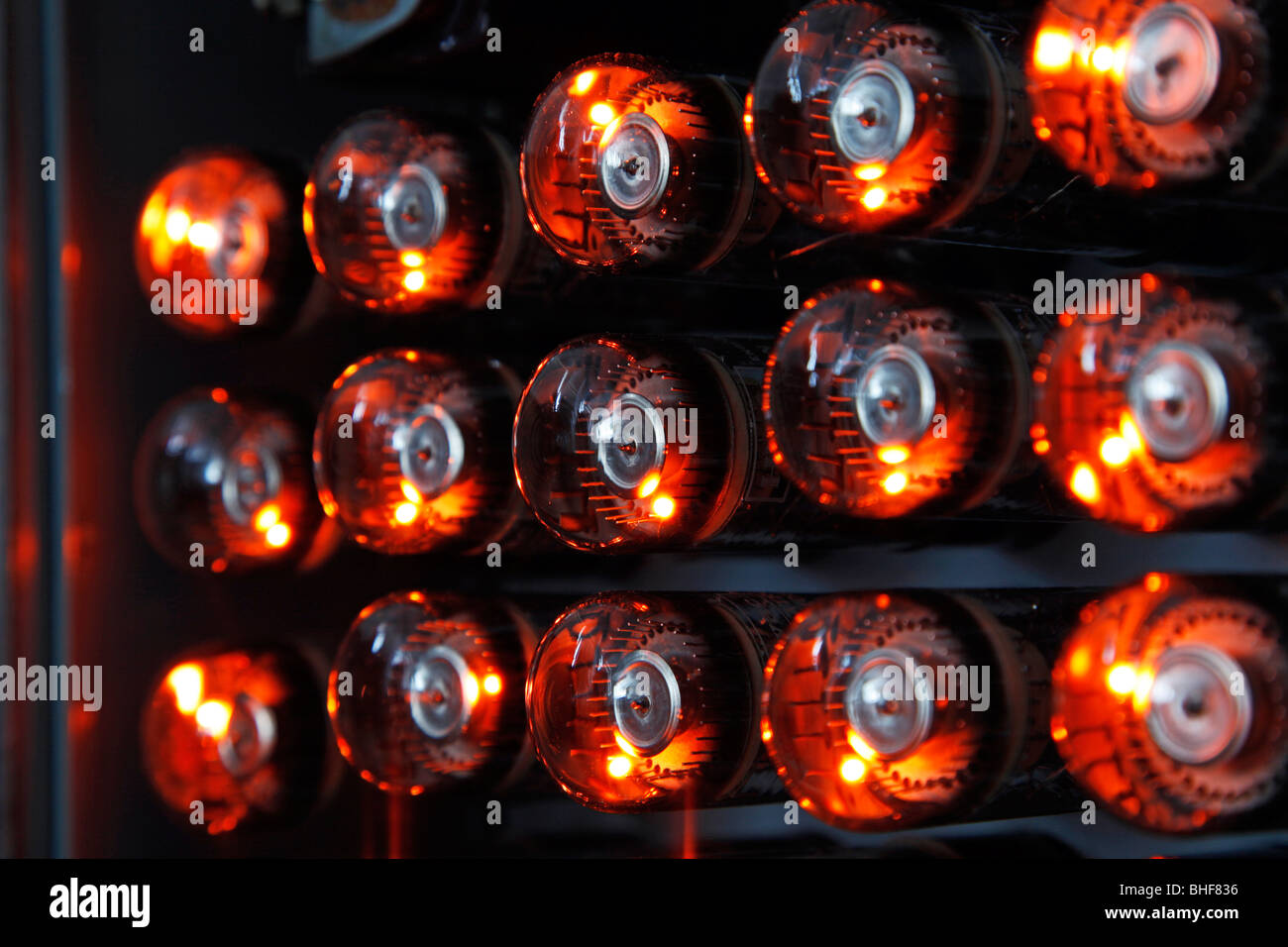 Glowing valves on an old piece of electronic equipment Stock Photo - Alamy