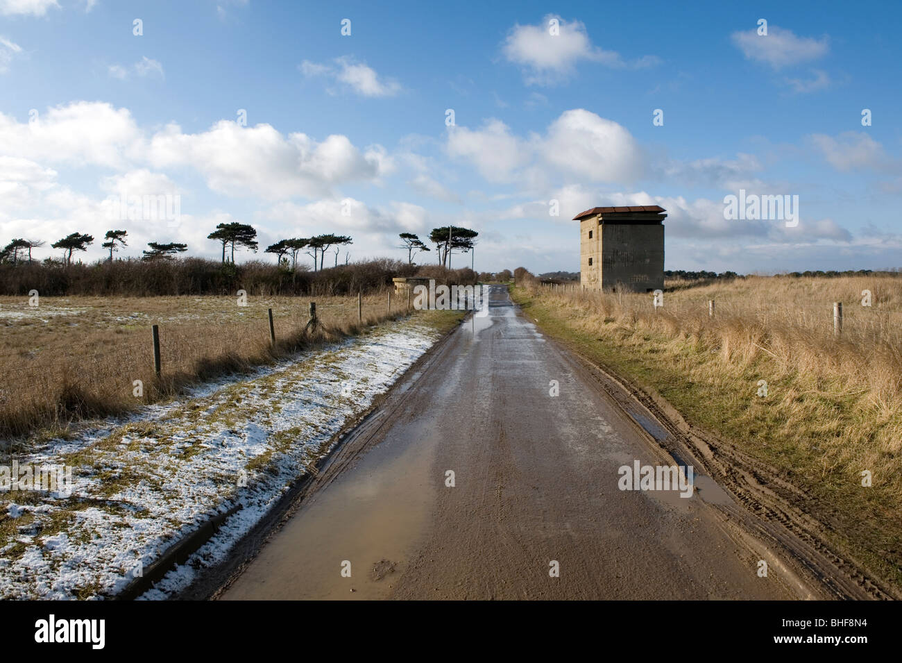 East Bawdsey on the Suffolk Coast, Britain. WW2 coastal watchtower and ...
