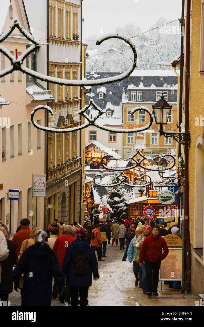 Christmas market, Annaberg-Buchholz, Ore mountains, Saxony, Germany ...