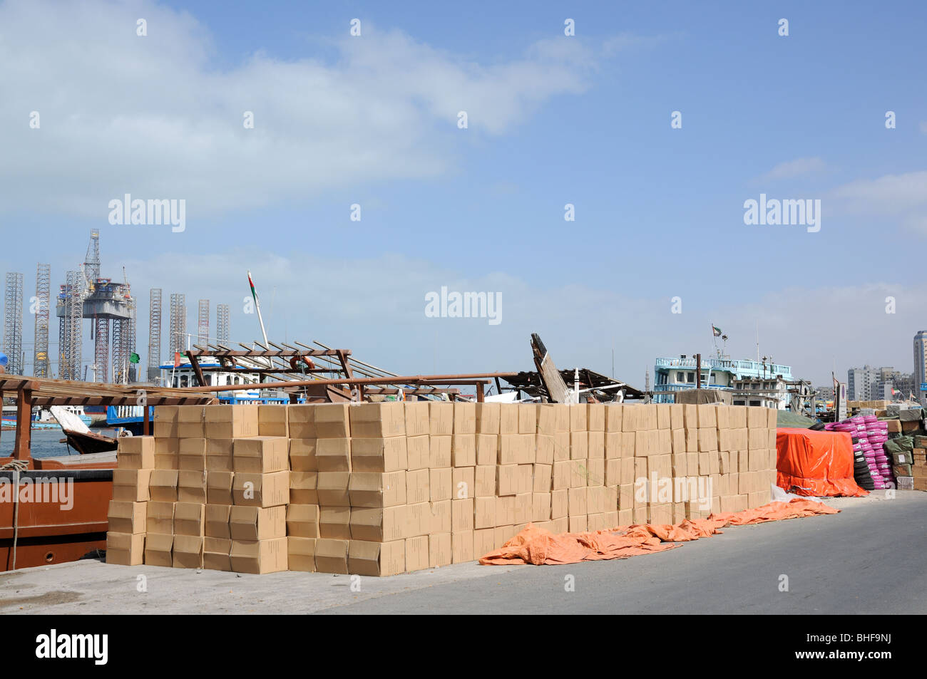 Storage at Sharjah Creek, United Arab Emirates Stock Photo - Alamy
