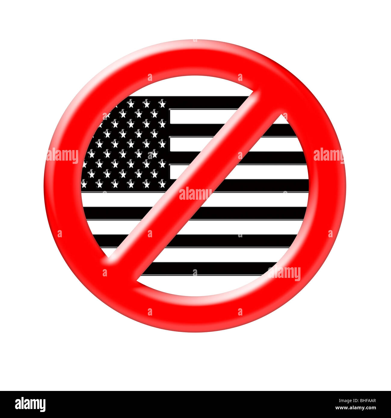 Road Sign, Illustrating 'No Entry' to USA. Graphical representation of ...