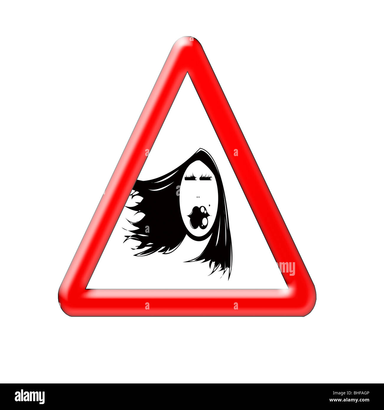Warning Bad Hair Day! Graphical representation using Road Warning Sign ...
