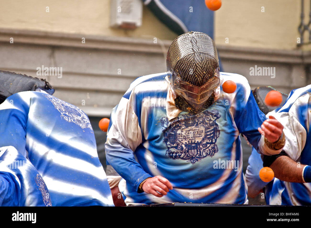 The Battle of Oranges, Ivrea Carnival Stock Photo - Alamy
