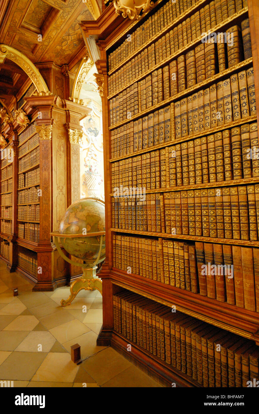 Library, Melk Abbey, Wachau valley, Lower Austria, Austria Stock Photo ...