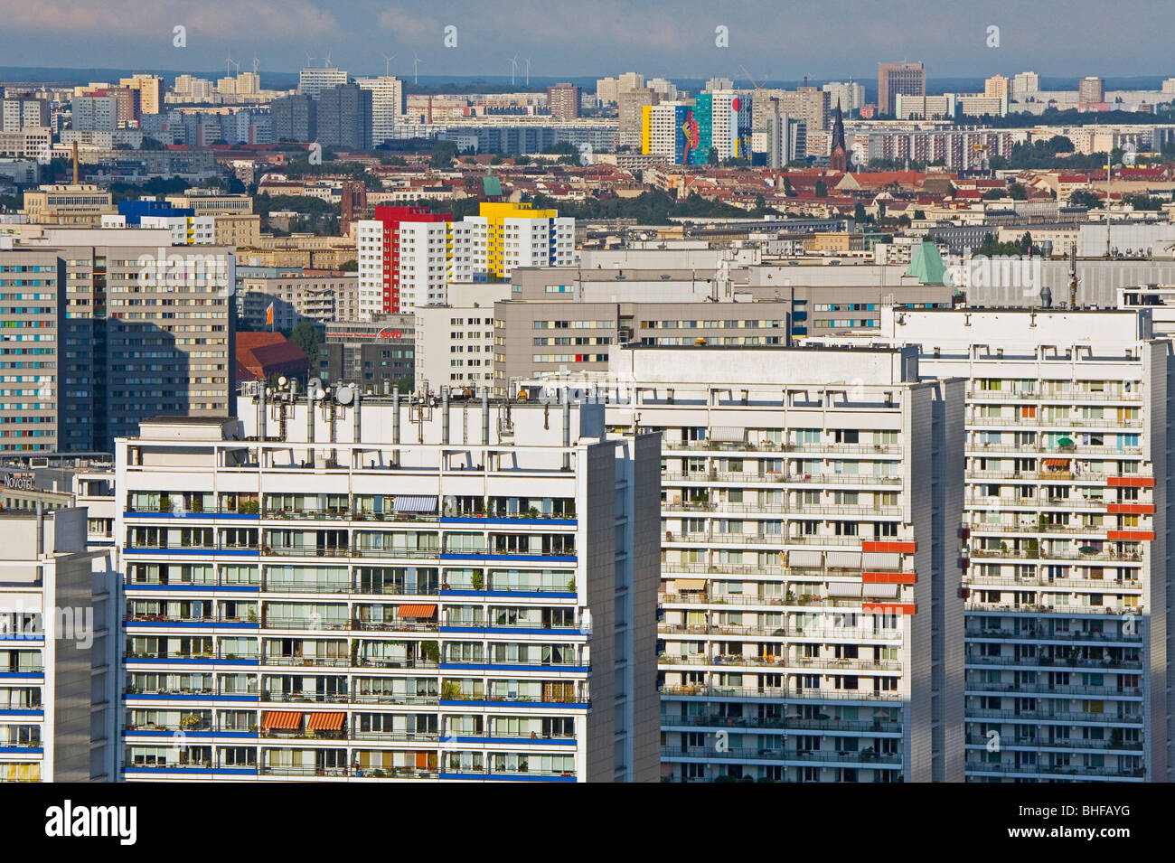 Plattenbau, former GDR buildings constructed of large, prefabricated ...