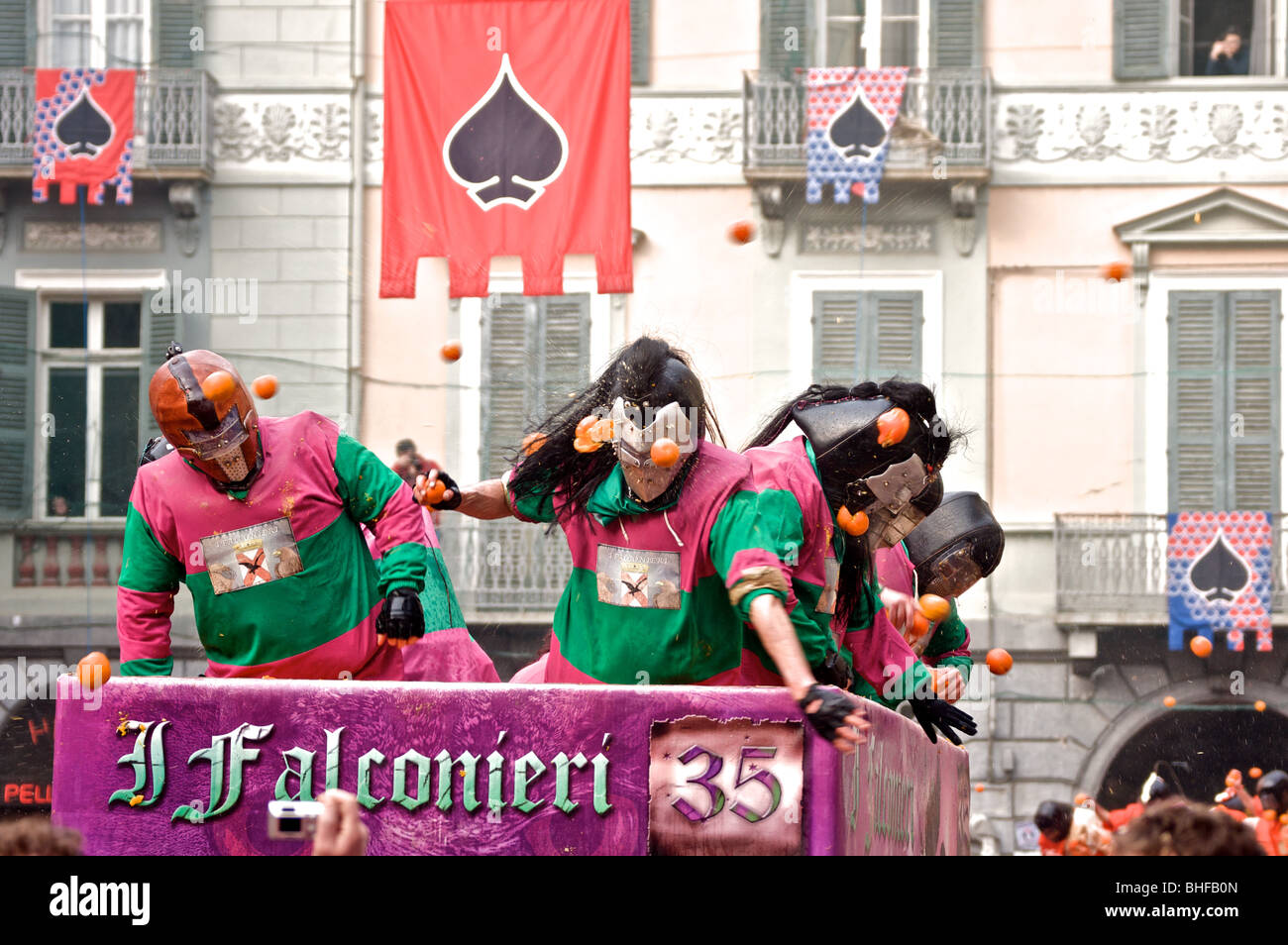 The Battle of Oranges, Ivrea Carnival Stock Photo - Alamy