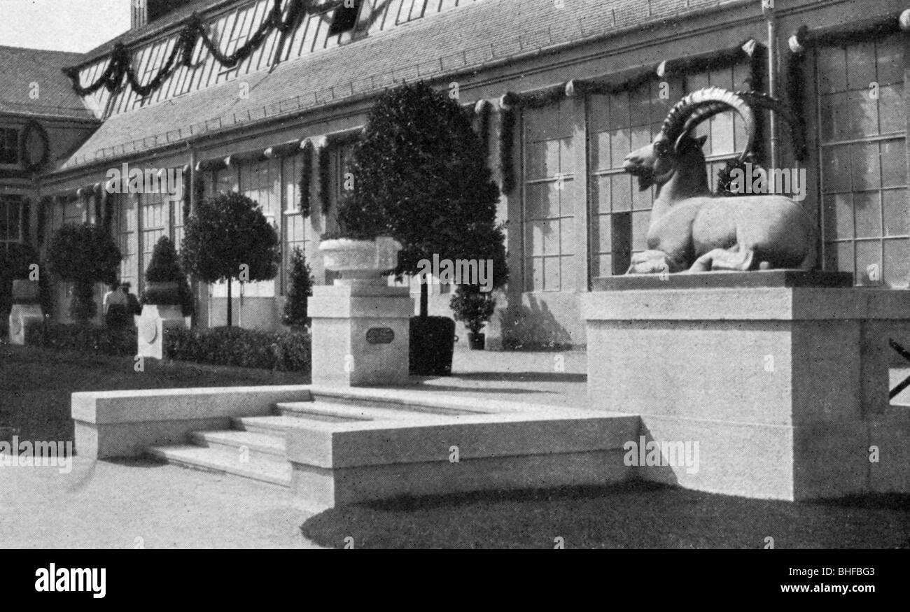exhibitions, "Munich 1908", architecture, terrace in front of hall II ...