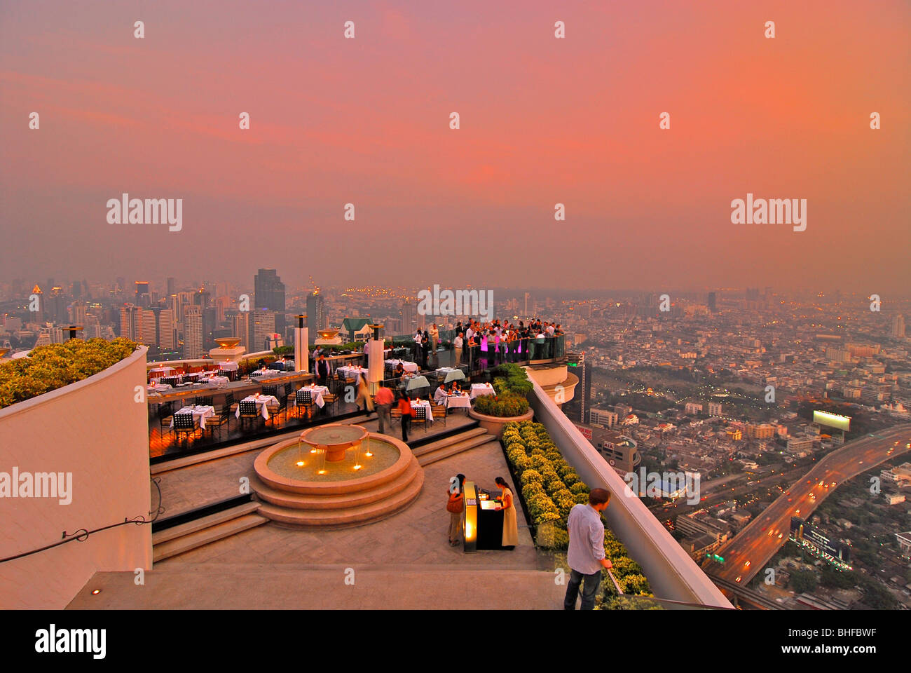 Restaurant Sirocco on top of State Tower with view over Bangkok, Lebua ...
