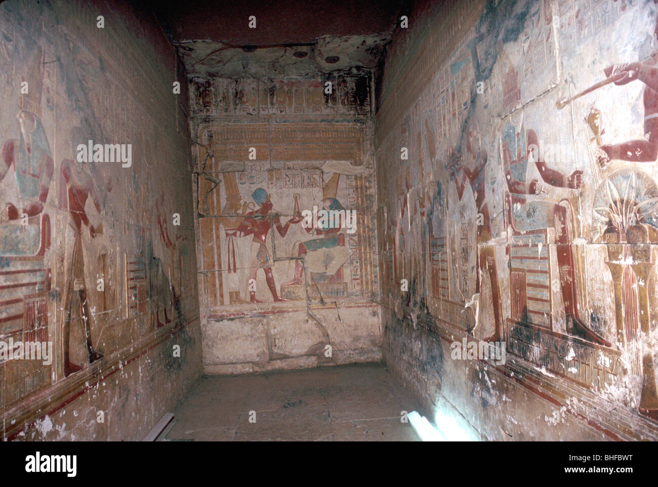 Interior of the Horus Chapel, Temple of Sethos I, Abydos, Egypt, 19th ...