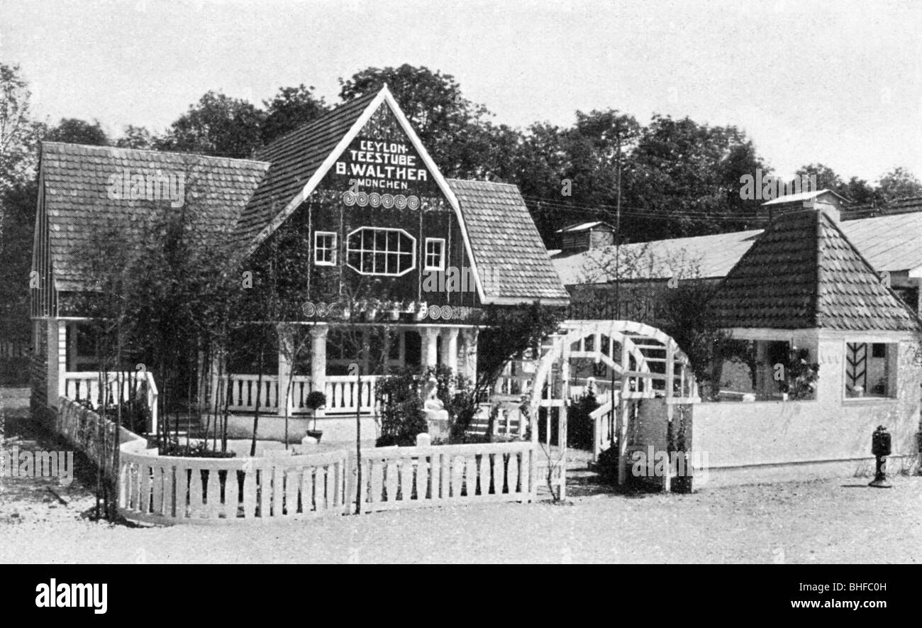 exhibitions, "Munich 1908", architecture, Ceylon tearoom at the funfair ...