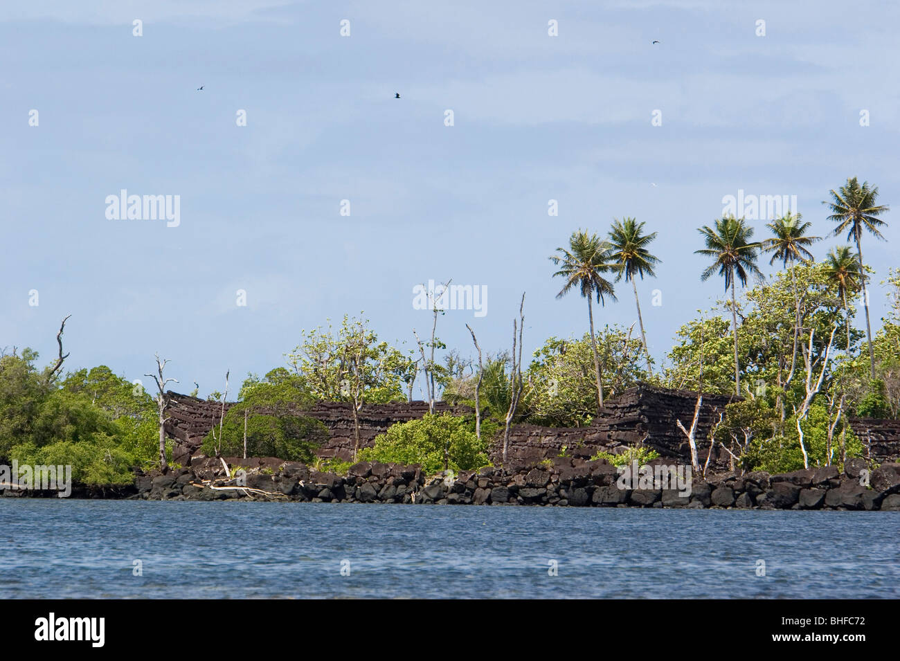 Ruins of the town Nan Madol on the waterfront, Pohnpei, Micronesia ...