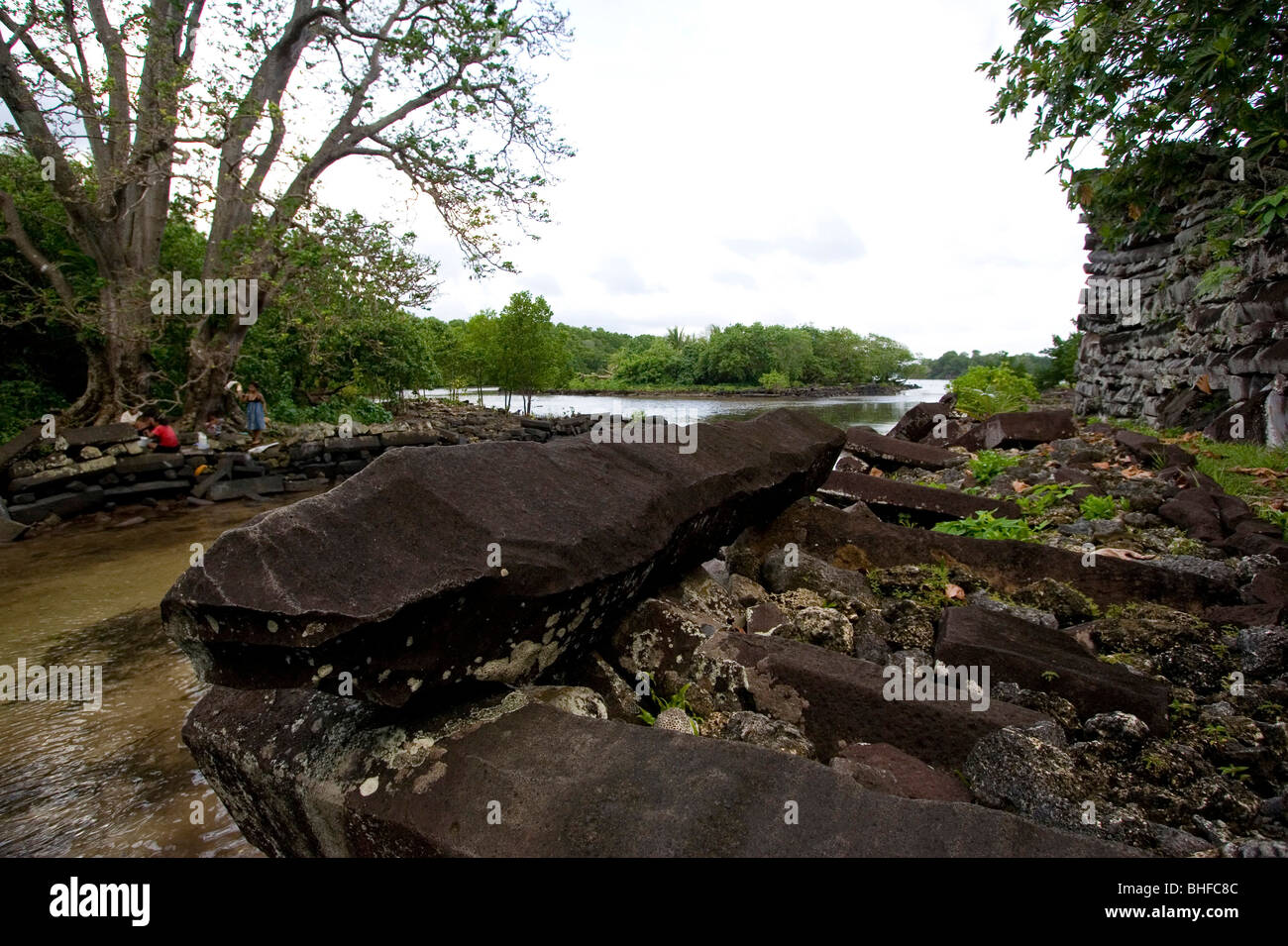 Ruins of the town Nan Madol on the waterfront, Pohnpei, Micronesia ...