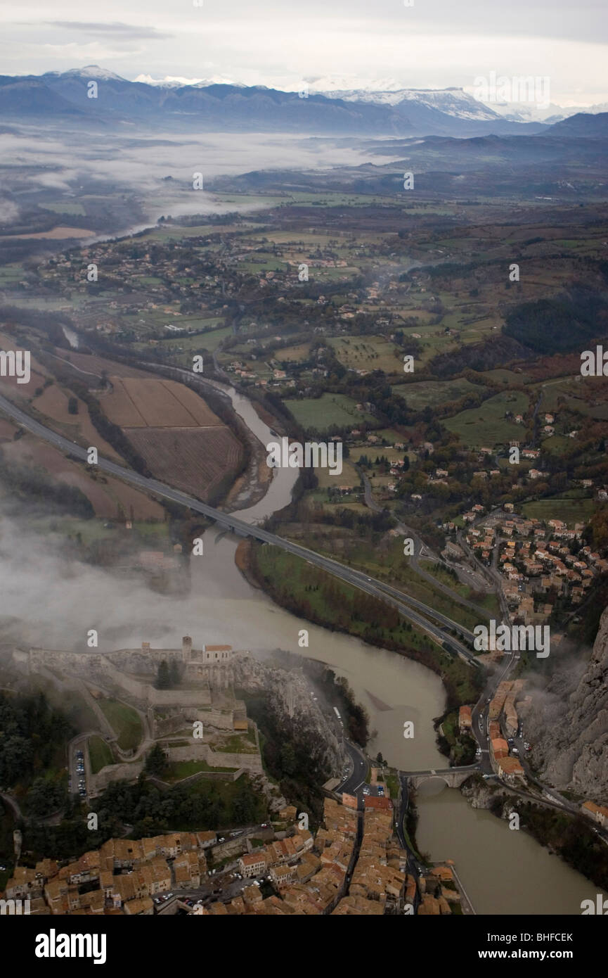 Aerial view of durance river and valley hi-res stock photography and ...