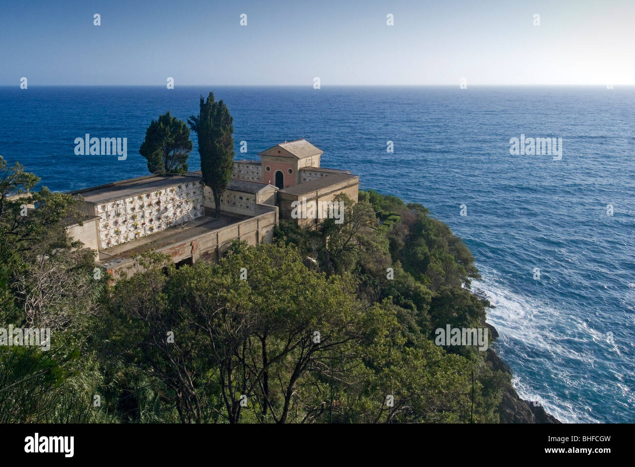 Cemetery on the coast, Manarola, Cinque Terre, La Spezia, Liguria ...