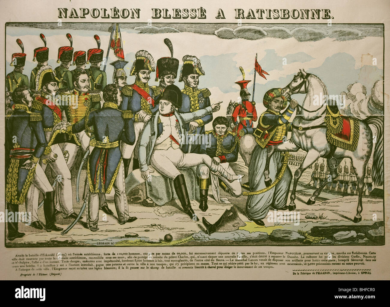 events, War of the Fifth Coalition, 1809, Battle of Ratisbone, Emperor Napoleon I wounded, 23.4. ...