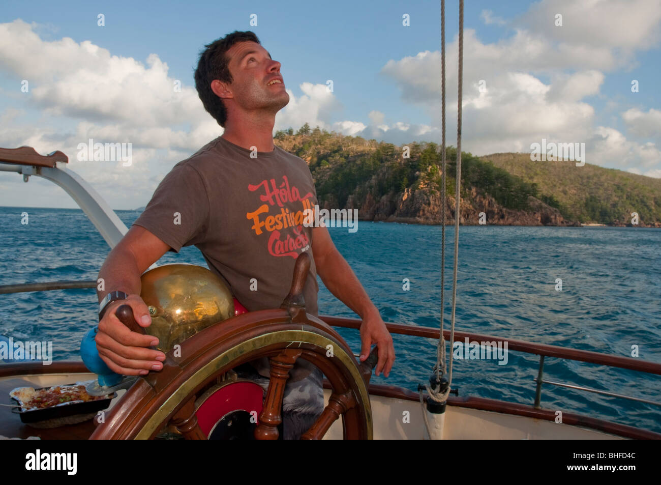 Ship captain steering boat hi-res stock photography and images - Alamy