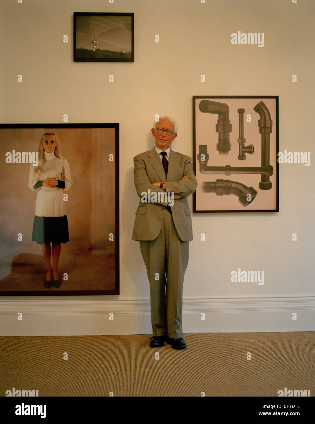 Gallery owner and art dealer Peter Mc Leavey leaning against a wall at ...