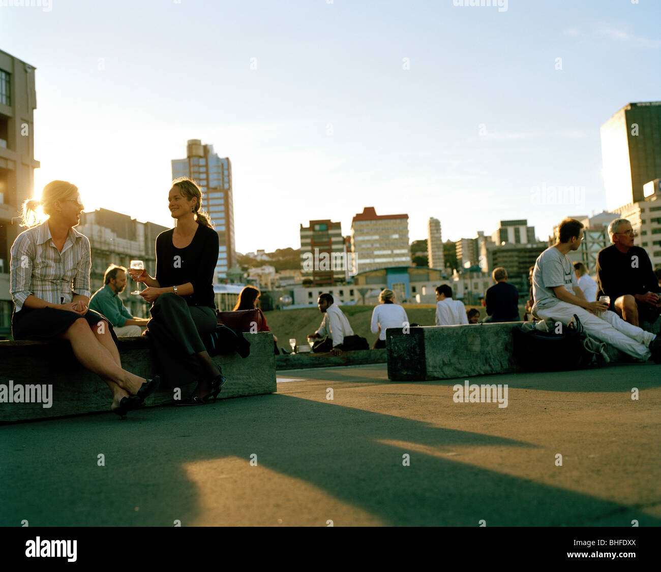New zealand wellington people sitting hi-res stock photography and ...
