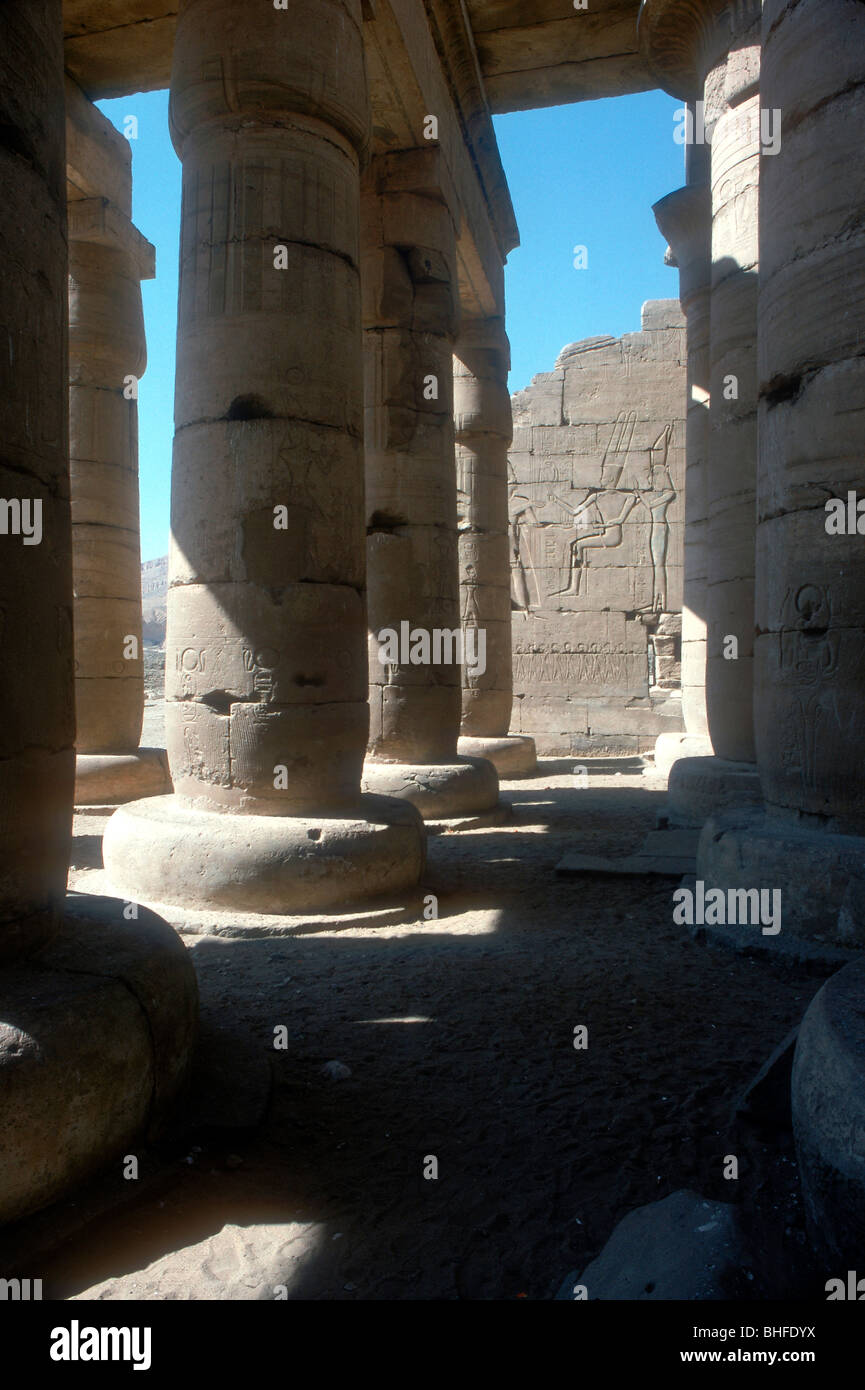 View through to relief of Rameses II before Amun & Mut, Temple of ...