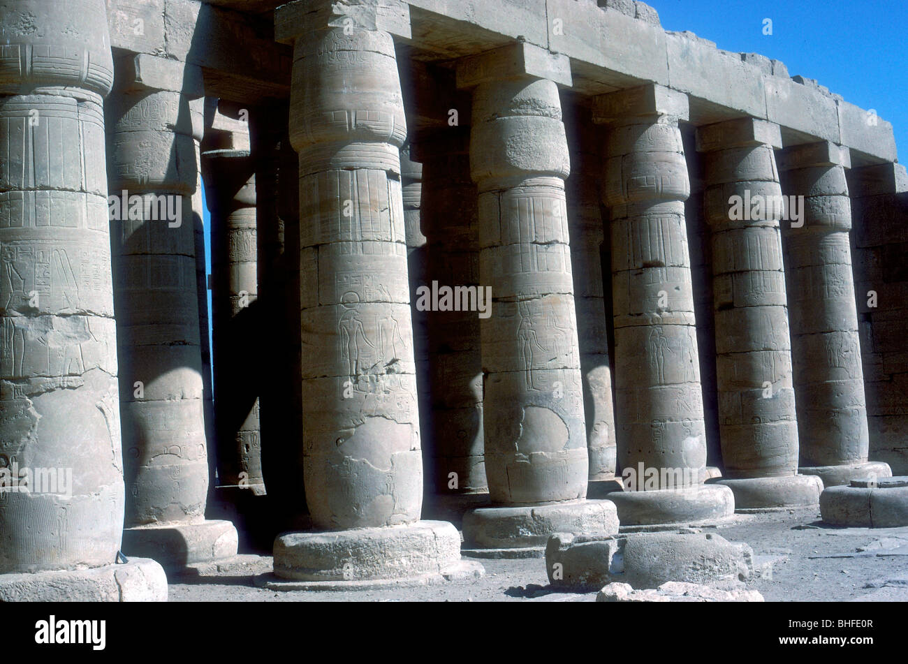 The Ramesseum, Temple of Rameses II, Luxor, Egypt. Artist: Unknown ...